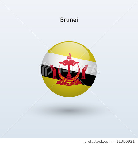Brunei round flag. Vector illustration. - Stock Illustration [11390921 ...