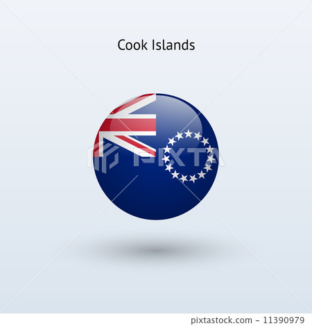 Cook Islands round flag. Vector illustration. - Stock Illustration [11390979] - PIXTA