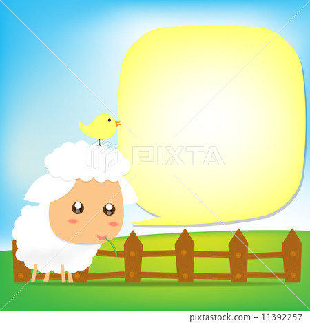 Cute Sheep text box 002 - Stock Illustration [11392257] - PIXTA