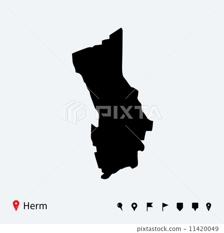 High detailed vector map of Herm with... - Stock Illustration [11420049 ...