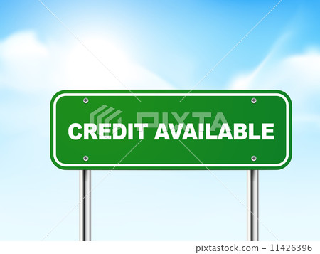 3d credit available road sign - Stock Illustration [11426396] - PIXTA