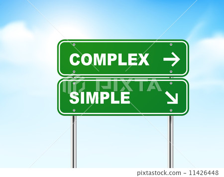 3d road sign with complex and simple - Stock Illustration [11426448 ...