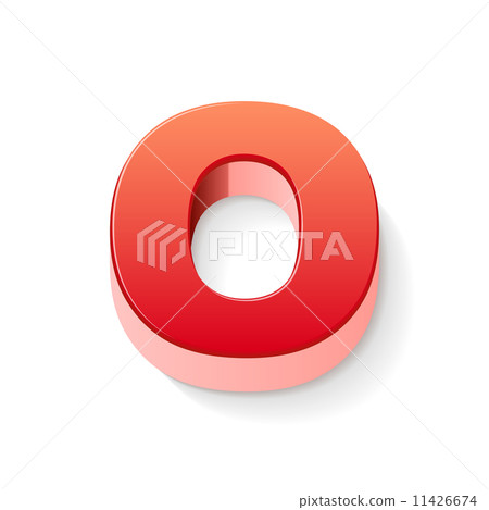 3d red letter O - Stock Illustration [11426674] - PIXTA