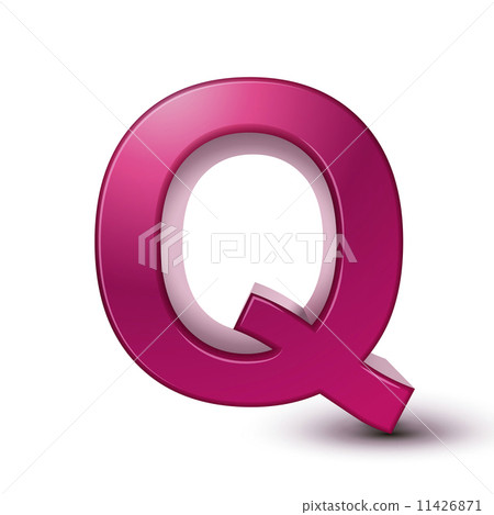 3d alphabet pink Q - Stock Illustration [11426871] - PIXTA