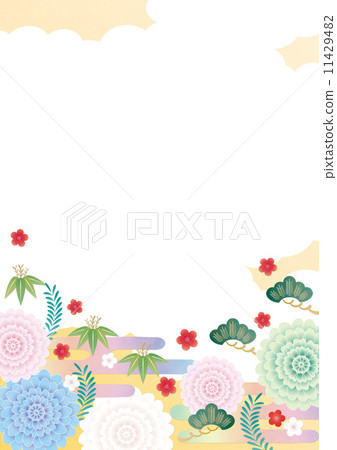 Background material (vertical) - Japanese,... - Stock Illustration ...