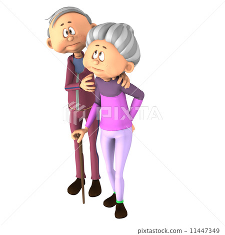 Elderly nursing care 3DCG illustration material - Stock Illustration ...