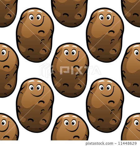 Seamless pattern of cartoon potatoes - Stock Illustration [11448629 ...