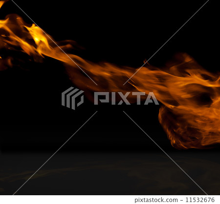 Orange fire design on black - Stock Illustration [11532676] - PIXTA