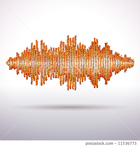 Sound waveform made of chaotic balls - Stock Illustration [11536773 ...