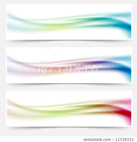 Bright abstract swoosh wave colorful banners - Stock Illustration ...