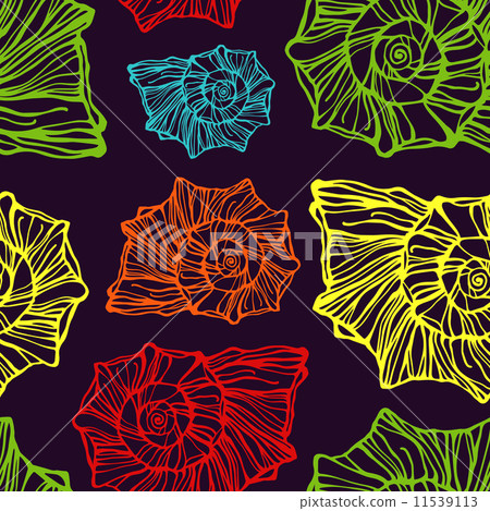 Seamless pattern with decorative seashells - Stock Illustration ...