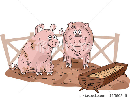 Pig Pen - Stock Illustration [11560846] - PIXTA