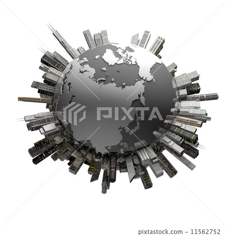 The globe and building - Stock Illustration [11562752] - PIXTA
