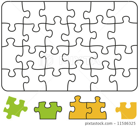 Jigsaw Puzzle Rectangle - Stock Illustration [11586325] - PIXTA