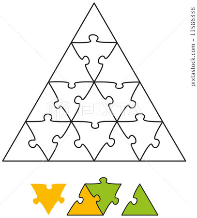 Jigsaw Puzzle Triangle - Stock Illustration [11586338] - PIXTA
