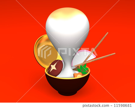 zoni, japanese new year soup, mochi - Stock Illustration [11598681] - PIXTA