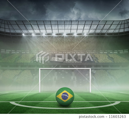 Composite image of football in brasil colours - Stock Illustration ...