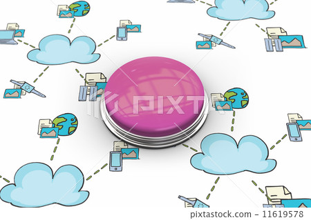 Composite image of shiny pink push button - Stock Illustration ...