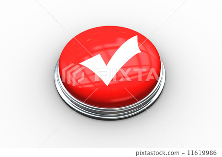 Composite image of tick symbol graphic on button - Stock Illustration ...