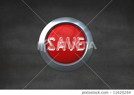 Save on digitally generated red push button - Stock Illustration ...