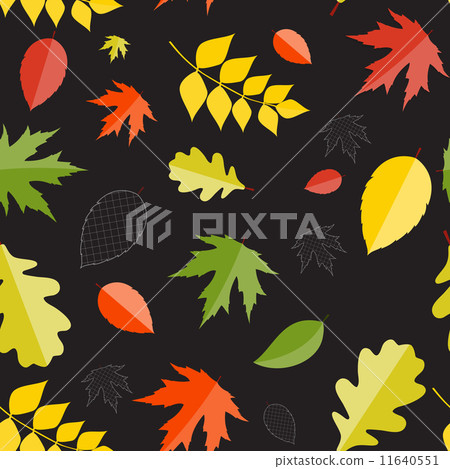Shiny Autumn Natural Leaves Seamless Pattern... - Stock Illustration ...