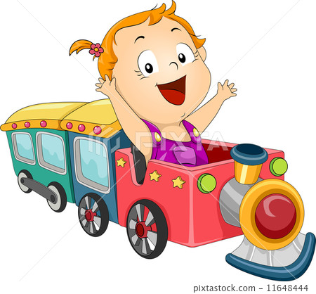Baby Girl Train - Stock Illustration [11648444] - PIXTA