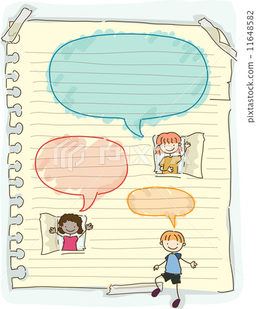 Doodle Kids Speech Bubbles - Stock Illustration [11648582] - PIXTA