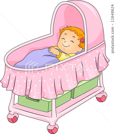 Baby Girl Bassinet - Stock Illustration [11648624] - PIXTA