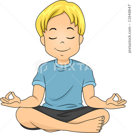 Meditating Boy - Stock Illustration [11648647] - PIXTA