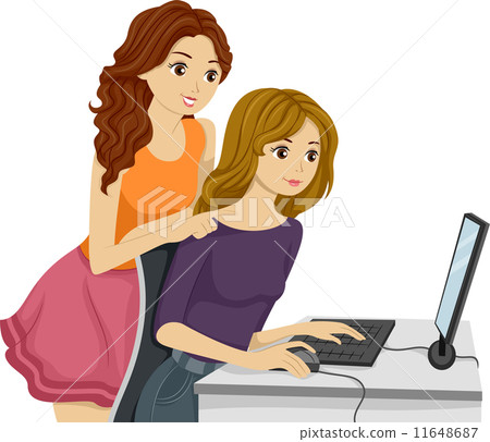 Computer Friends - Stock Illustration [11648687] - PIXTA