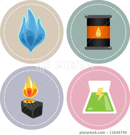 Non-renewable Energy Icons - Stock Illustration [11648749] - PIXTA