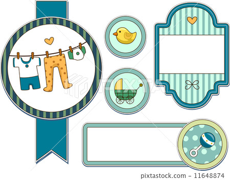 Baby Boy Design Elements - Stock Illustration [11648874] - PIXTA