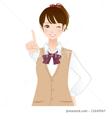 High school student pointing to pointing - Stock Illustration [11649567 ...
