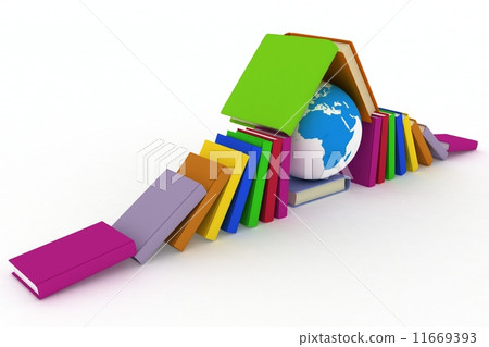 Earth and books - Stock Illustration [11669393] - PIXTA