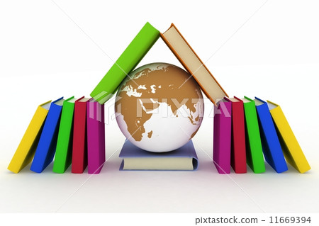 Earth and books - Stock Illustration [11669394] - PIXTA
