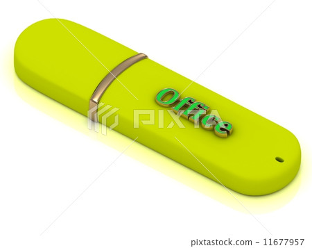 Office - inscription on yellow USB flash-插圖素材 [11677957] - PIXTA圖庫
