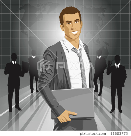 Vector Businessman With Laptop - Stock Illustration [11683773] - PIXTA