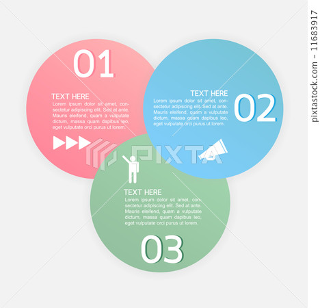 Vector progress icons for three steps or options - Stock Illustration [11683917] - PIXTA