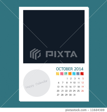 Calendar October 2014, Photo frame background - Stock Illustration ...