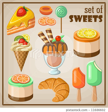 Set of sweets - Stock Illustration [11686602] - PIXTA