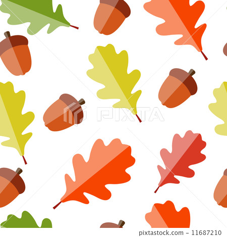Shiny Autumn Natural Leaves Seamless Pattern... - Stock Illustration ...