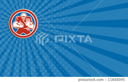 Business card American Football Player Fend Off... - Stock Illustration ...