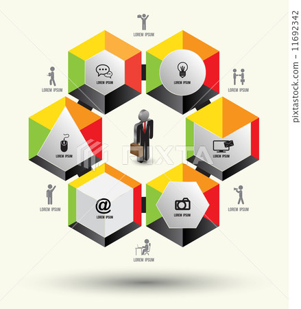 Hexagon loop with icons - Stock Illustration [11692342] - PIXTA