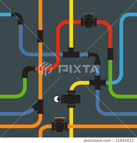 Seamless background of water pipeline - Stock Illustration [11693812 ...
