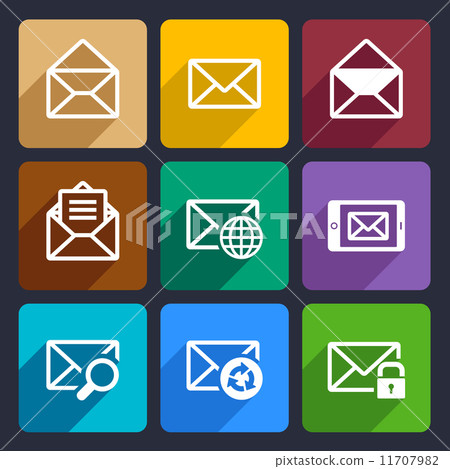 Mail Flat Icons Set 47 - Stock Illustration [11707982] - PIXTA