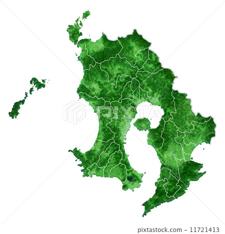 Kagoshima Prefecture Map 1 - Stock Illustration [11721413] - PIXTA