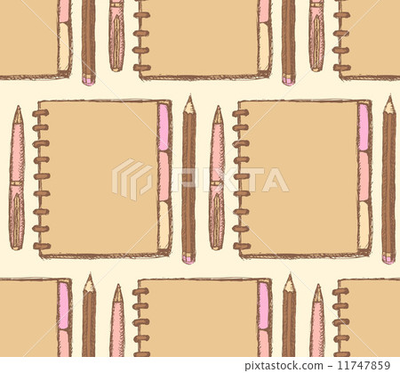 Sketch notebook, pen and pencil - Stock Illustration [11747859] - PIXTA