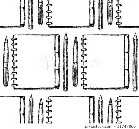 Sketch notebook, pen and pencil - Stock Illustration [11747860] - PIXTA