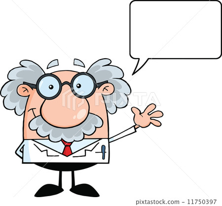 Scientist Or Professor Smiling And Waving For... - Stock Illustration ...