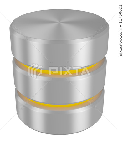 Database icon with yellow elements perspective... - Stock Illustration ...